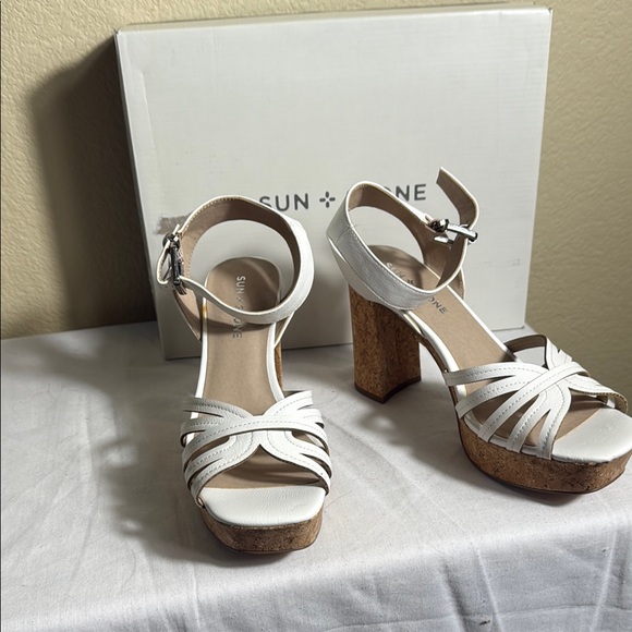 Sun + Stone | Shoes | Sun Stone Womens White Platform Sandals | Poshmark